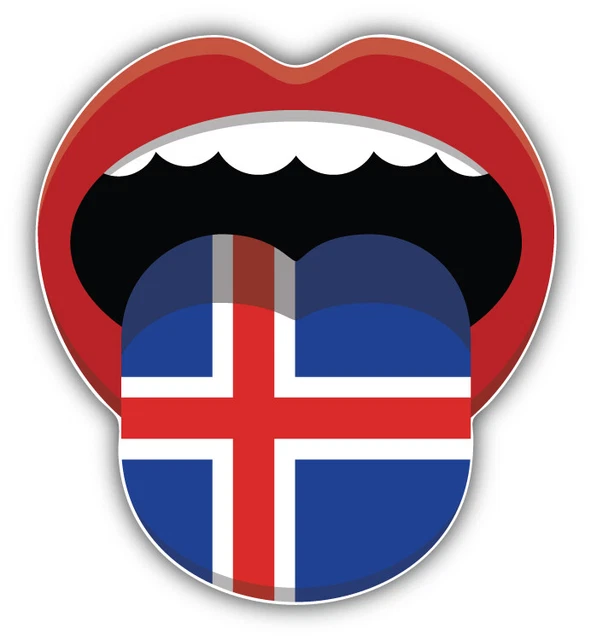 DOPASTICKER Iceland Flag Mouth Sticker Decal Phone Decal Water Bottle ...