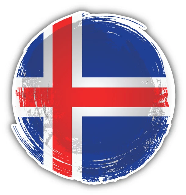 DOPASTICKER Iceland Flag Sticker Decal Phone Decal Water Bottle ...