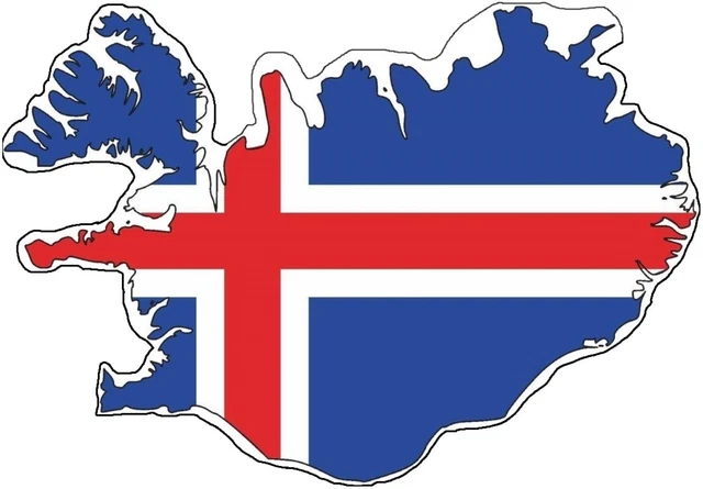DOPASTICKER Iceland Silhouette Decal Map Flag Sticker Laptop Sticker ...