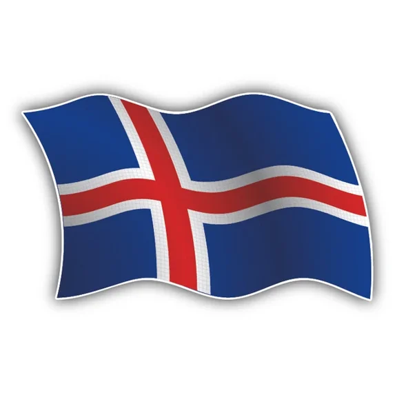 DOPASTICKER Iceland Wavy Flag Car Sticker Phone Decal Water Bottle ...