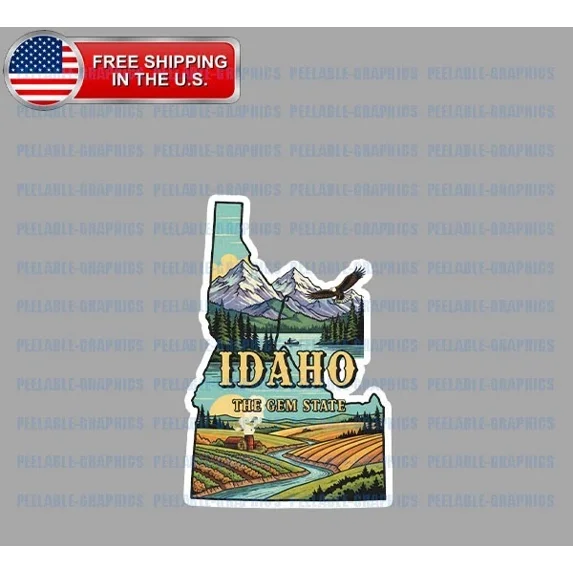 DOPASTICKER Idaho State Sticker Souvenir Travel Bb Sticker Phone ...