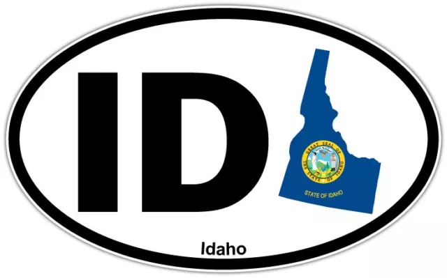 DOPASTICKER Idaho Us State Map Usa America Oval Car Window Sticker ...