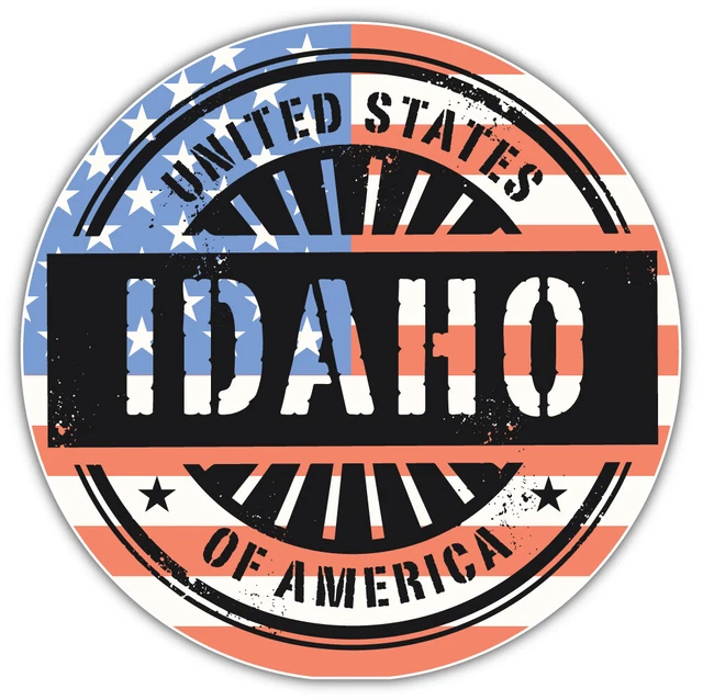DOPASTICKER Idaho Usa State Flag Grunge Emblem Car Sticker Phone Water ...