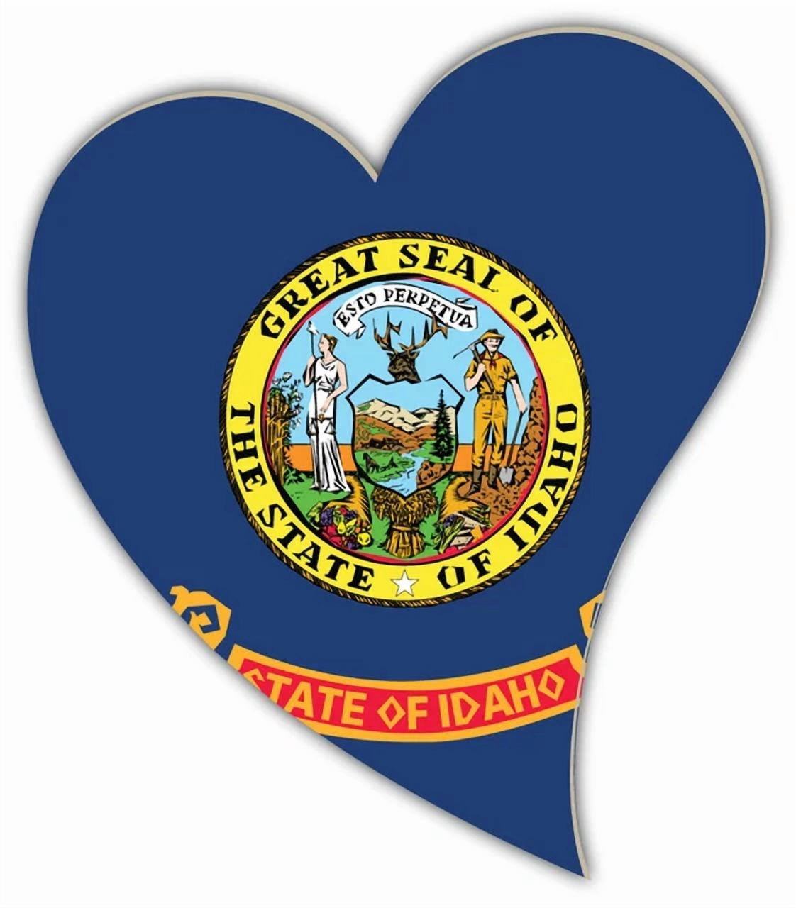 DOPASTICKER Idaho Usa State Flag Heart Icon Car Sticker Decal Phone ...
