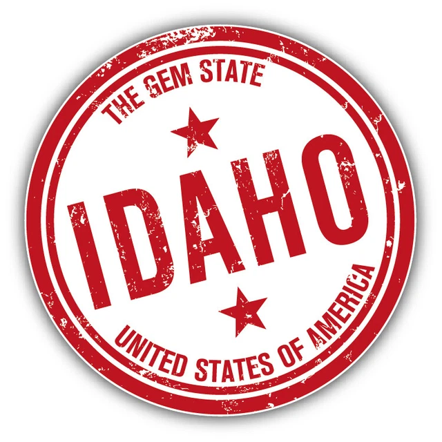 DOPASTICKER Idaho Usa State Grunge Rubber Car Sticker Phone Decal Water ...