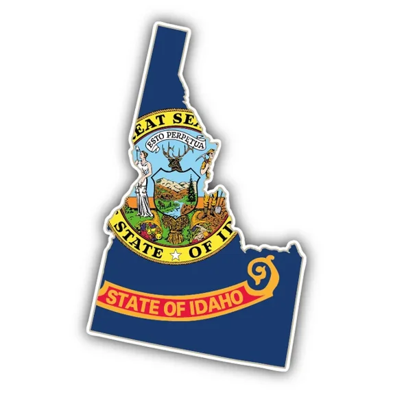 DOPASTICKER Idaho Usa State Map Flag Car Sticker Phone Decal Water ...