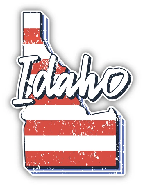 DOPASTICKER Idaho Usa State Map Flag Sticker Phone Decal Water Bottle ...