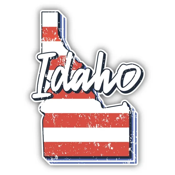 DOPASTICKER Idaho Usa State Map Flag Sticker Phone Decal Water Bottle ...