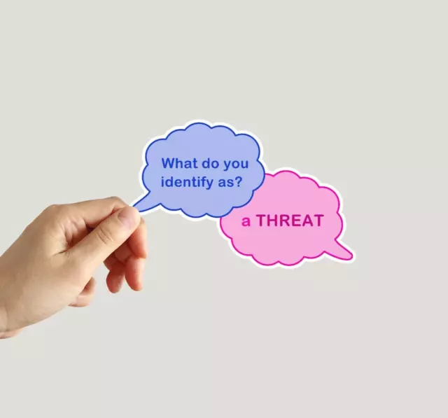 DOPASTICKER Identify As A Threat Sticker Phone Decal Water Bottle ...
