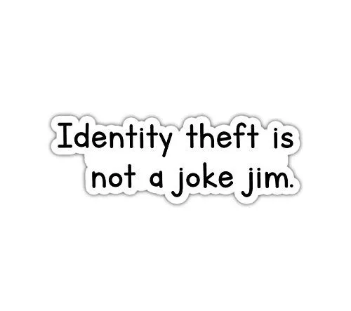 DOPASTICKER Identity Theft Is No Jim Sticker Phone Decal Water Bottle ...