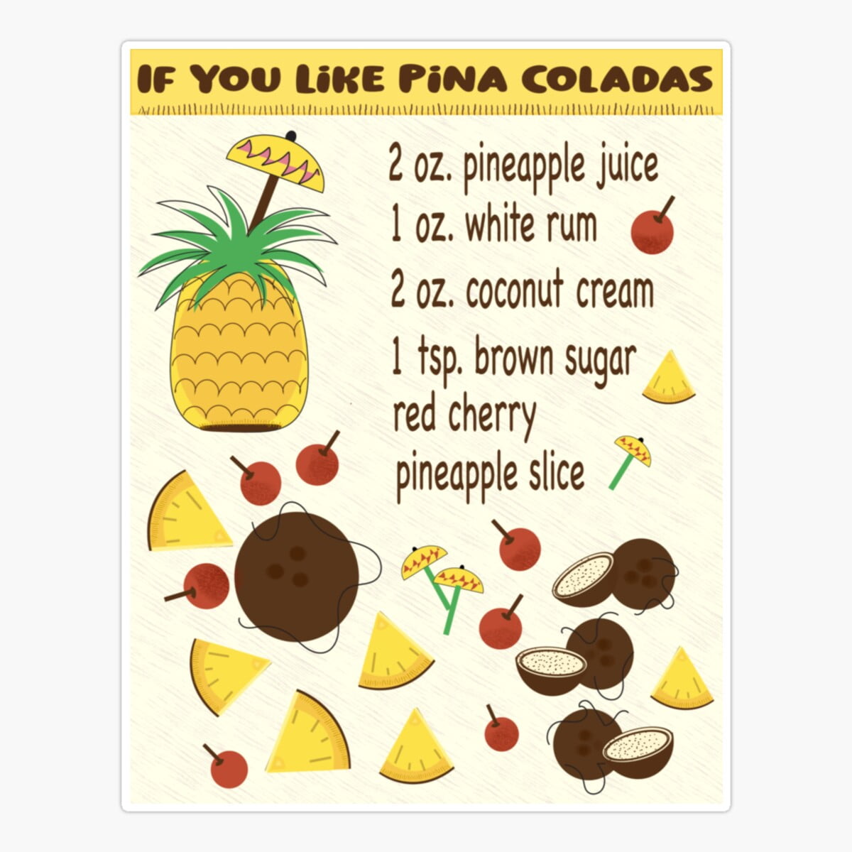 DOPASTICKER If You Like Pina Coladas Sticker, Phone Sticker Car ...