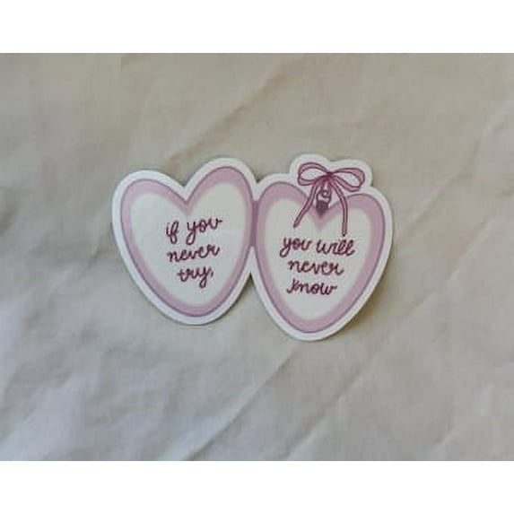 DOPASTICKER If You Never Try, You Will Never Know Heart Locket ...