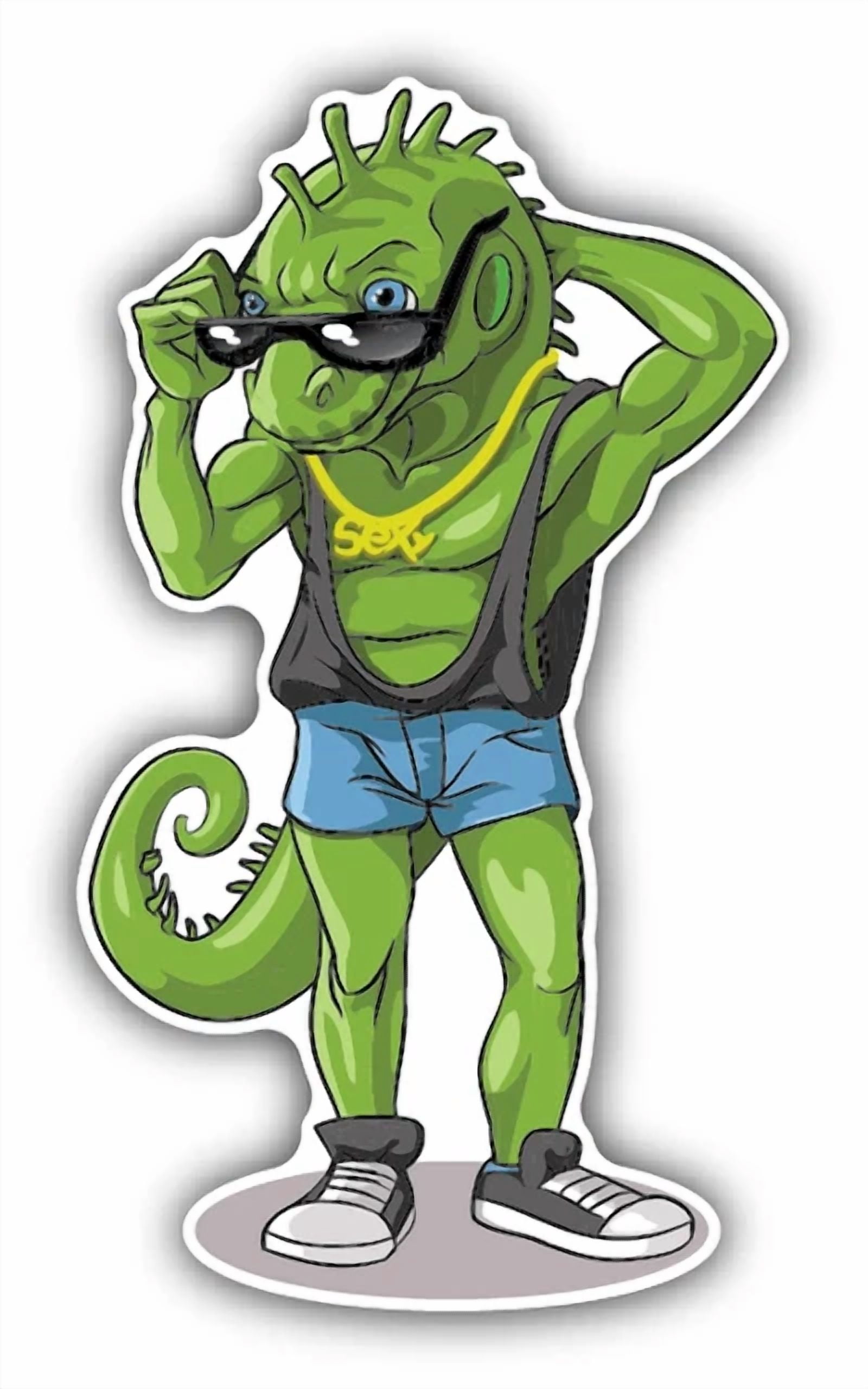 DOPASTICKER Iguana Lizard Cartoon Car Sticker Phone Water Bottle ...