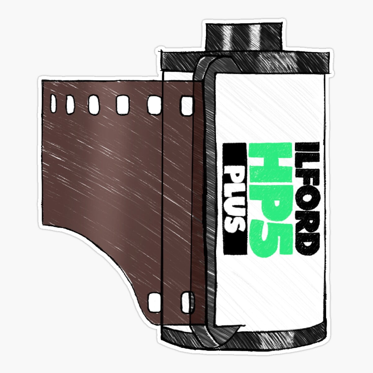 DOPASTICKER Ilford Hp5 Plus Film Roll Sticker, Phone Sticker Car ...