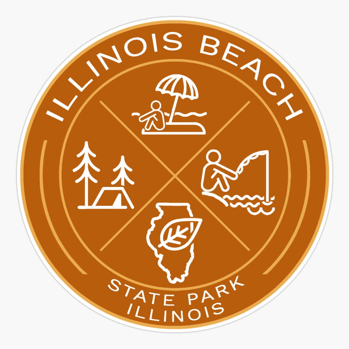 DOPASTICKER Illinois Beach State Park Heraldic Logo Sticker, Phone ...