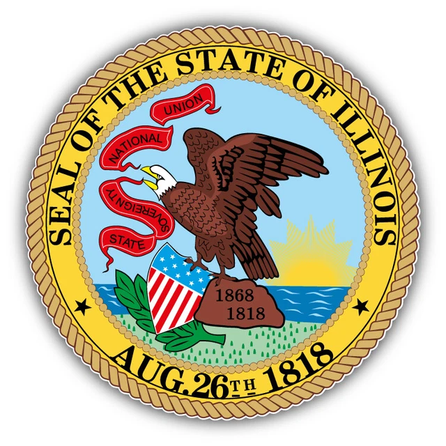 DOPASTICKER Illinois Seal Car Sticker Phone Decal Water Bottle Stickers ...