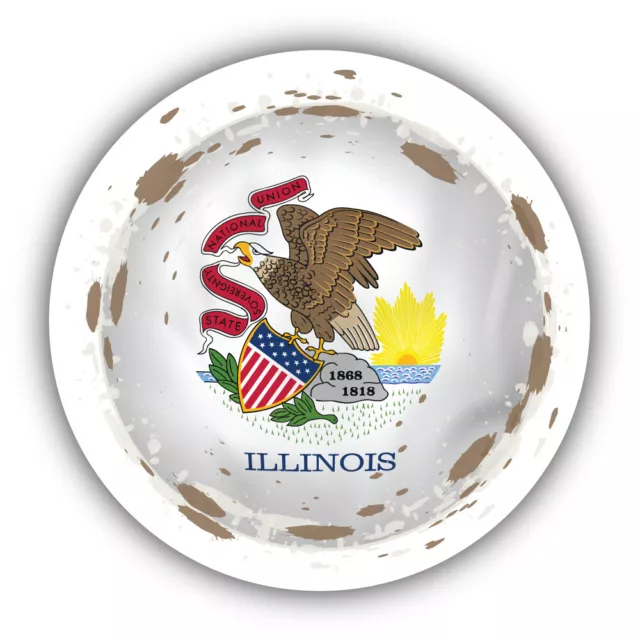 DOPASTICKER Illinois State Grunge Flag Usa Sticker Car Phone Decal ...