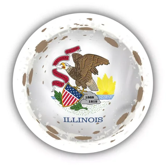 DOPASTICKER Illinois State Grunge Flag Usa Sticker Car Phone Decal ...