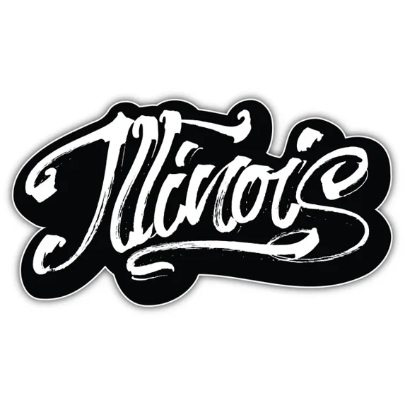 DOPASTICKER Illinois Usa State Car Sticker Phone Water Bottle Stickers ...