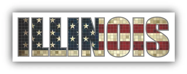 DOPASTICKER Illinois Usa State Flag Sticker Car Phone Decal Water ...