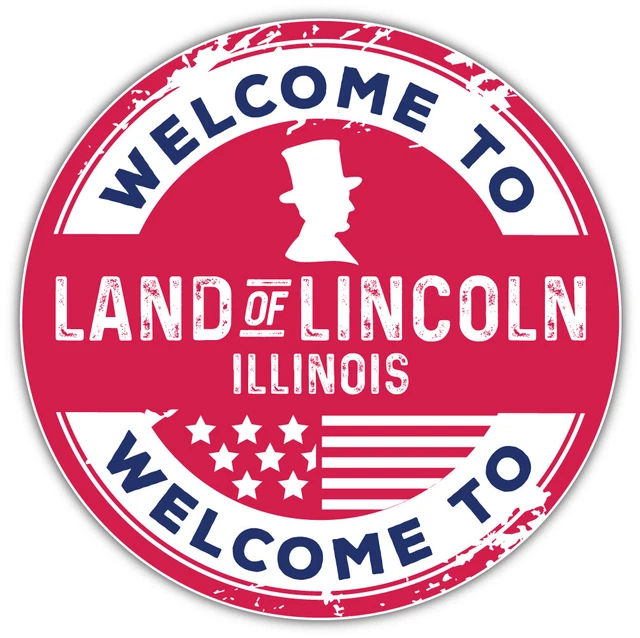 DOPASTICKER Illinois Usa State Grunge Emblem Car Sticker Phone Water ...