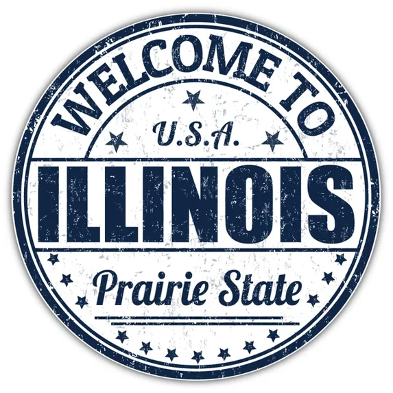 DOPASTICKER Illinois Usa State Grunge Welcome Emblem Car Sticker ...