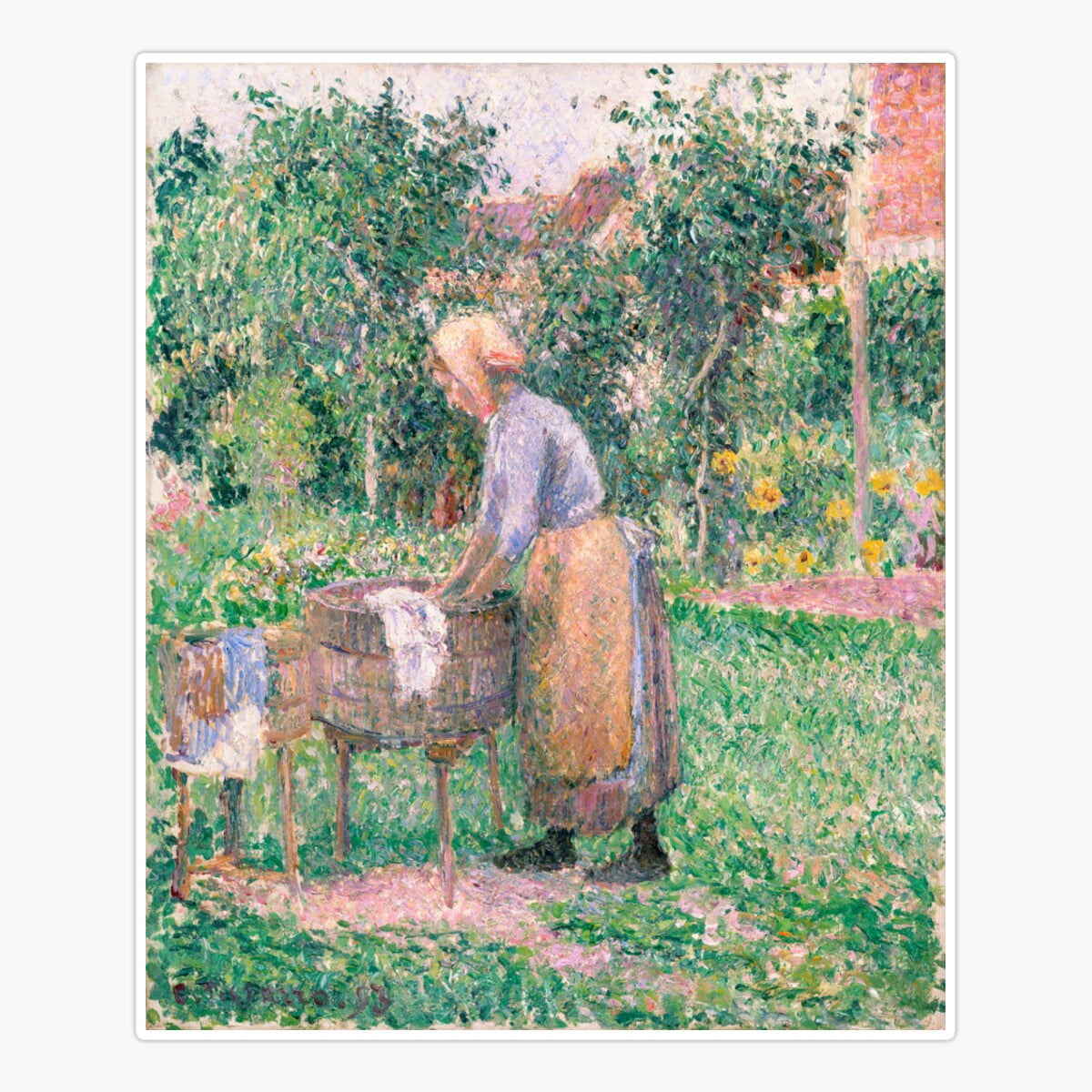 DOPASTICKER Impressionist Art A Washerwoman At Ragny (1893) By Camille ...