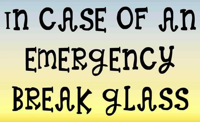 DOPASTICKER In Case Of An Emergency Break Glass Sticker Coffee Candy ...