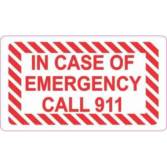 DOPASTICKER In Case Of Emergency Call 911 Sticker Business Sticker ...
