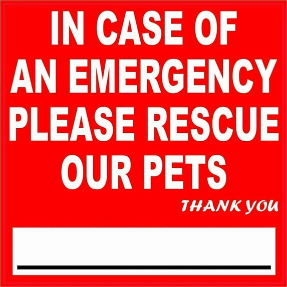 DOPASTICKER In Case Of Emergency Please Rescue Our Pets Sticker Car ...