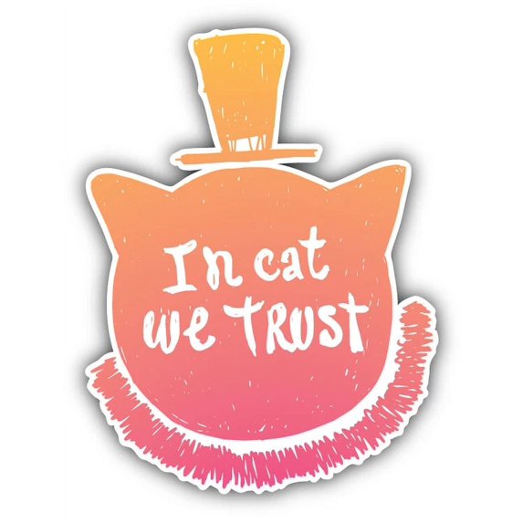 DOPASTICKER In Cat We Trust Car Sticker Phone Decal Water Bottle ...