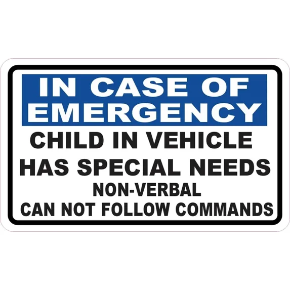 DOPASTICKER In Emergency Child Has Special Needs Sticker Phone Sticker ...
