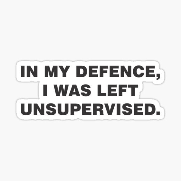 DOPASTICKER In My Defence I Was Left Unsupervised Sticker Phone Decal ...