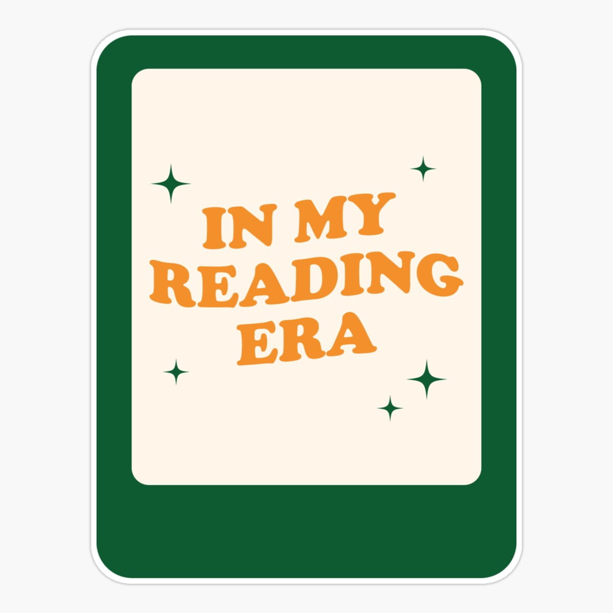 DOPASTICKER In My Reading Stickera Sticker, Orange And Green Sticker ...