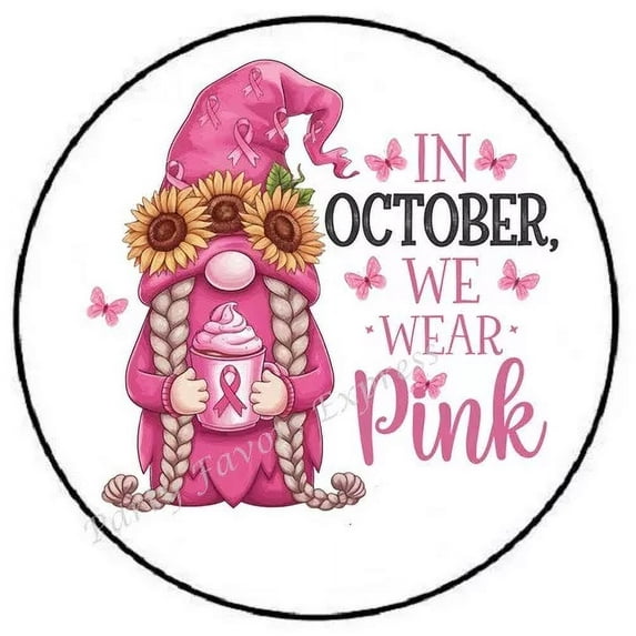 DOPASTICKER In October We Wear Pink Gnome Ribbon Decorative Laptop ...