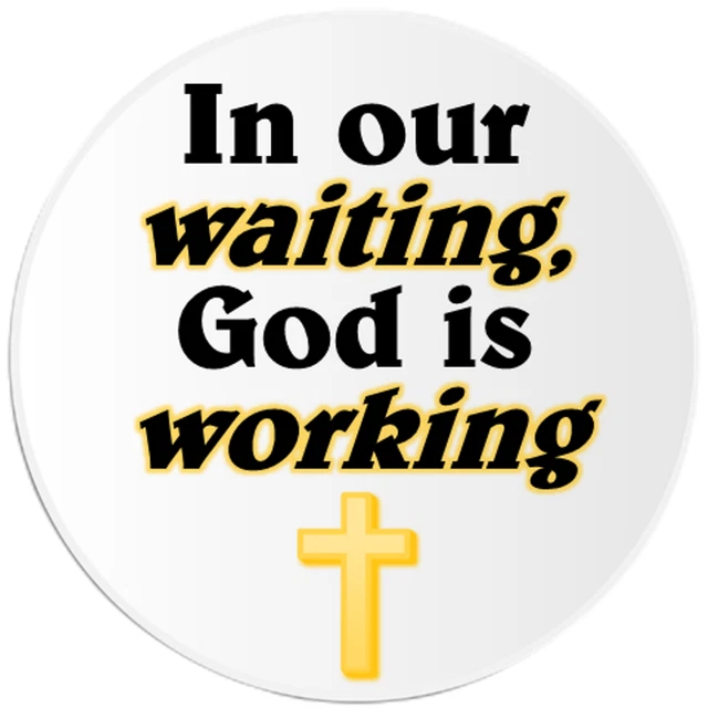 DOPASTICKER In Our Waiting God Is Working Sticker, Christian Cross ...