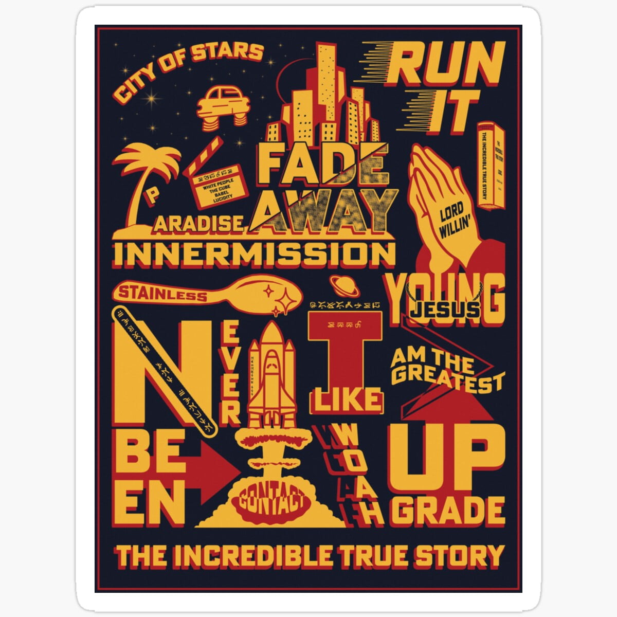 DOPASTICKER The Incredible True Story Poster (Tracklist) - Logic Sticker Waterproof Sticker For ...