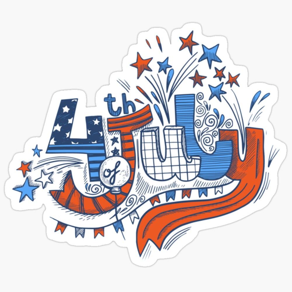 DOPASTICKER Independance Day Of Usa Sticker Fourth Of July Sticker ...
