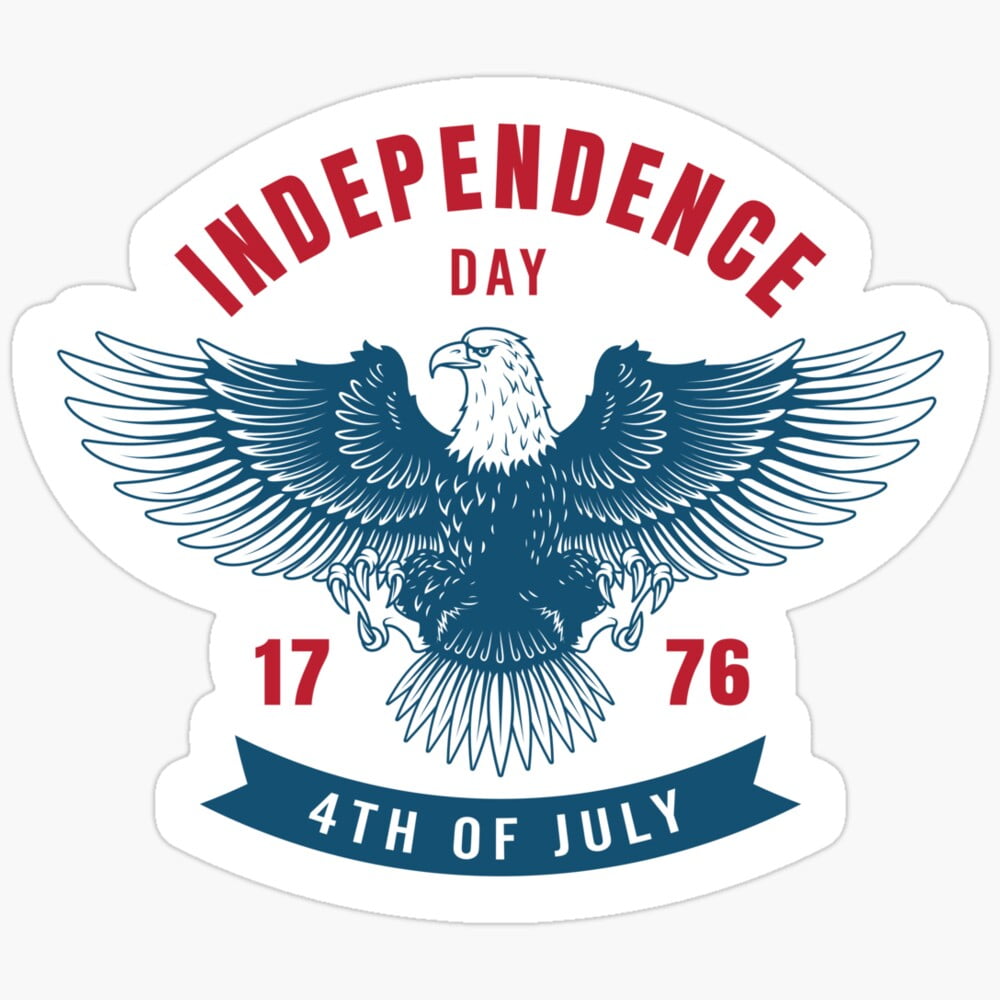 DOPASTICKER Independence Day Bald Eagle Sticker Fourth Of July Sticker ...