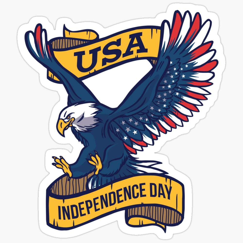 DOPASTICKER Independence Day Eagle Sticker Fourth Of July Sticker ...