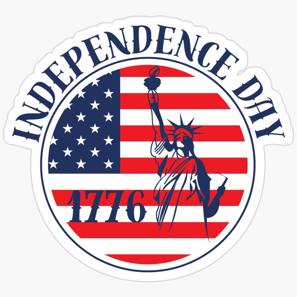 DOPASTICKER Independence Day Flag Sticker Fourth Of July Sticker ...