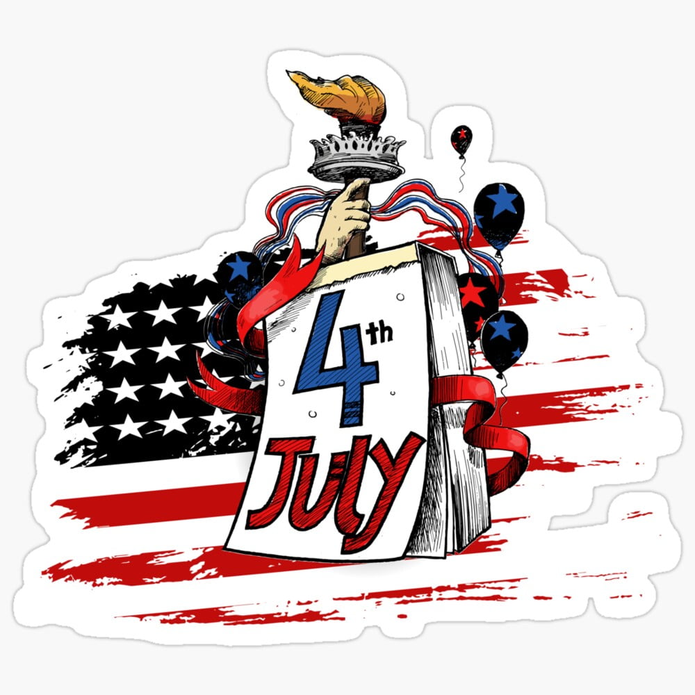 DOPASTICKER Independence Day, Liberty, Fourth Of July Sticker Phone ...