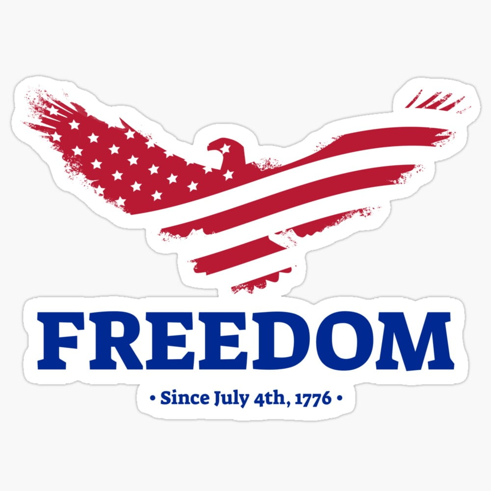 DOPASTICKER Independence Day Sticker Fourth Of July Sticker, Memorial ...