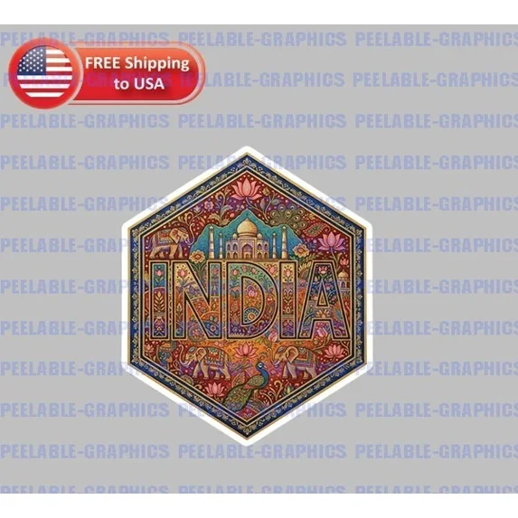DOPASTICKER India Country Souvenir Sticker Travel Luggage Sticker Phone ...