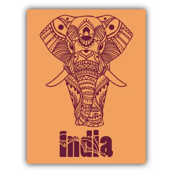 DOPASTICKER India Elephant Pattern Sticker Decal Phone Decal Water ...