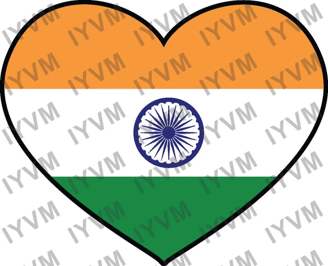 DOPASTICKER India Flag Heart Sticker Decal Phone Decal Water Bottle ...