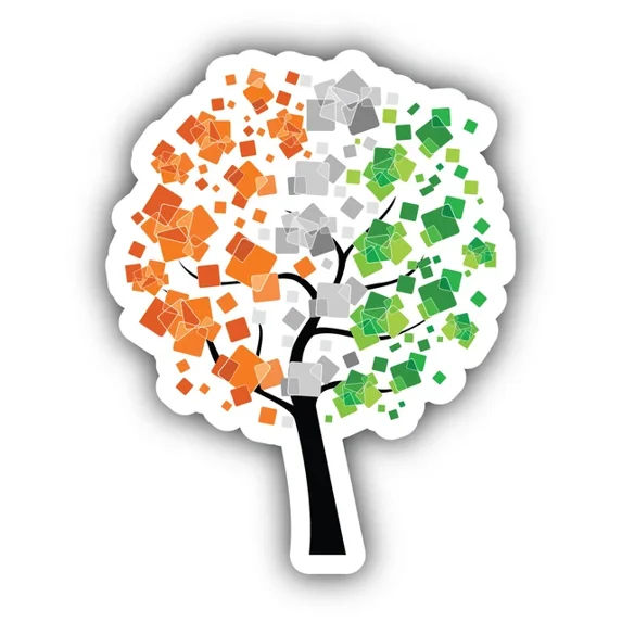 DOPASTICKER India Flag Tree Sticker Car Phone Decal Water Bottle ...