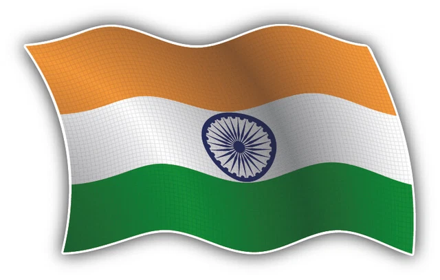 DOPASTICKER India Wavy Flag Car Sticker Phone Decal Water Bottle ...