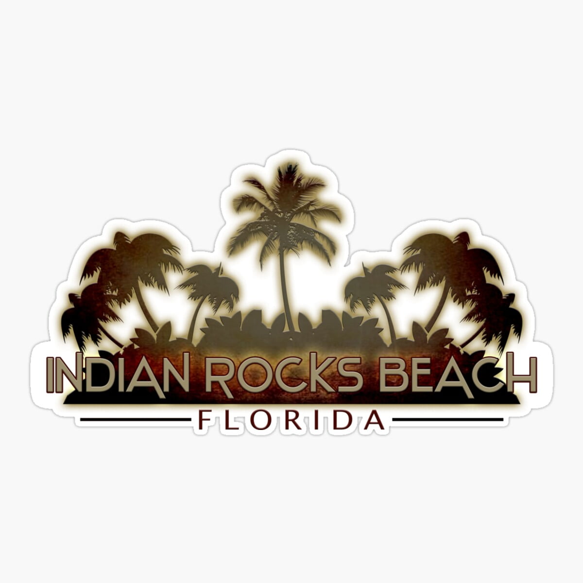 DOPASTICKER Indian Rocks Beach Florida Palm Tree Words Sticker, Phone ...
