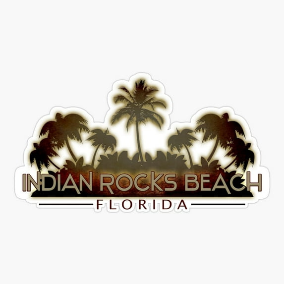 DOPASTICKER Indian Rocks Beach Florida Palm Tree Words Sticker, Phone ...